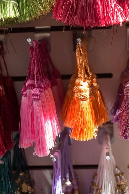 Premium Photo Traditional Tassels In Various Colors
