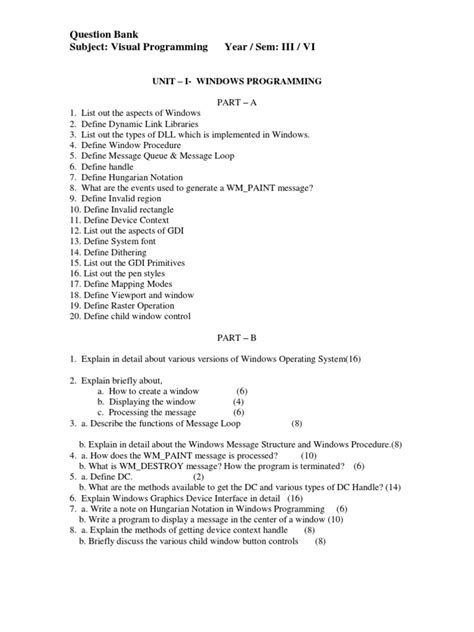 6th Sem Cs 1305 Visual Prog Pdf Component Object Model System