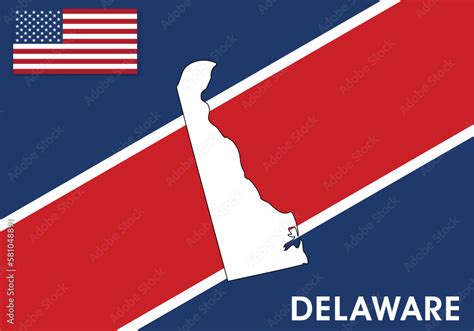 Delaware Map USA United States Of America Map Vector Template White