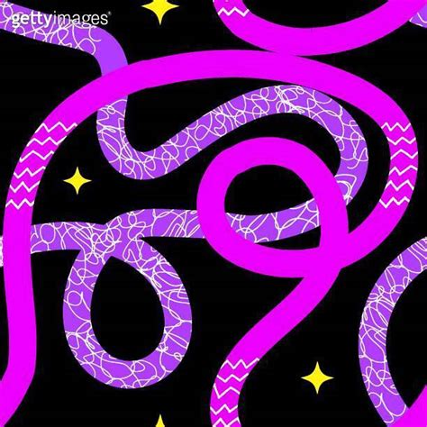 Naive Seamless Squiggle Pattern With Bright Neon Wavy Lines On A Dark