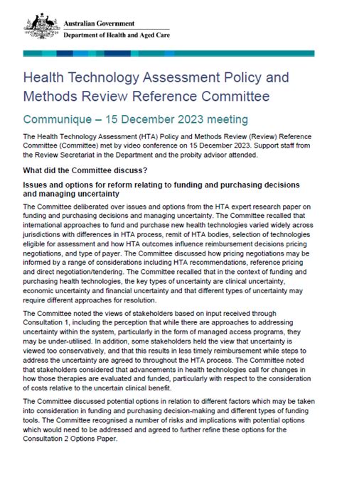 health technology assessment policy and methods review reference