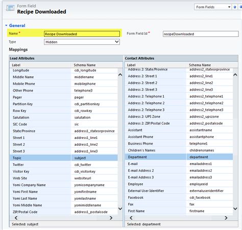Hidden Form Fields Mapping To A Leads Topic Field Clickdimensions Support