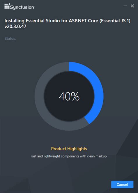Installing Syncfusion Aspnet Core Installer Syncfusion