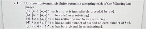 Solved 2 1 3 Construct Deterministic Finite Automata