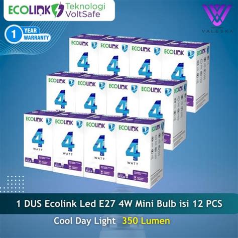 Jual Dus Lampu Led Mini Ecolink Bohlam Bulb Watt W W Watt Pcs Putih Kota Surabaya