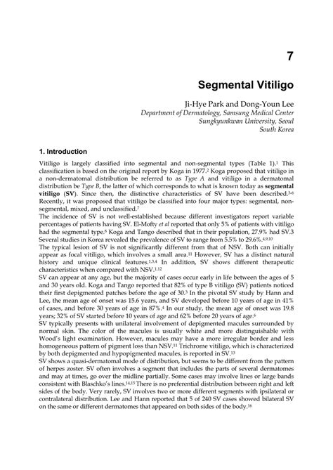 Pdf Segmental Vitiligo