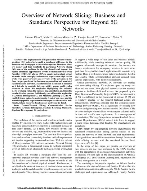 Pdf Overview Of Network Slicing Business And Standards Perspective For Beyond 5g Networks