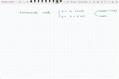 SOLVED In Exercises Find A Parametrization Of The Curve The Horizontal Circle Of Radius