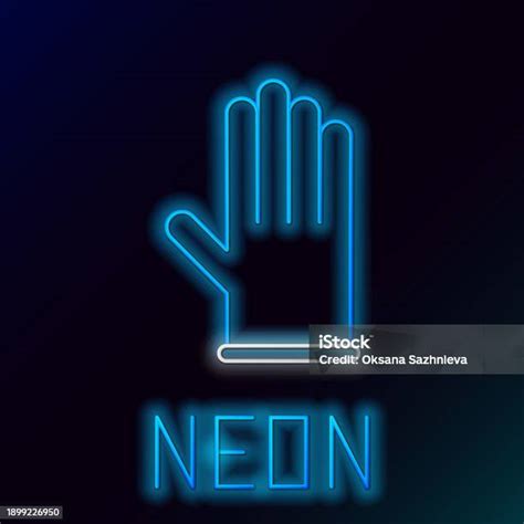 빛나는 네온 라인 의료 고무 장갑 아이콘 검은 배경에 격리 보호 고무 장갑 다채로운 개요 개념 벡터 개념에 대한 스톡 벡터 아트 및 기타 이미지 Istock