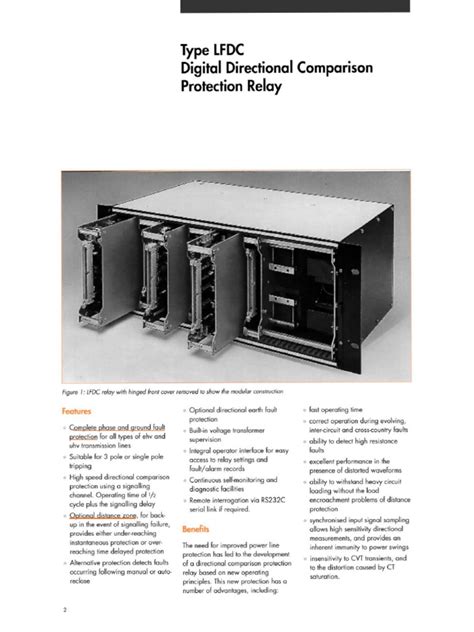 Type Lfdc Digital Directional Comparison Protection Relay Pdf Relay