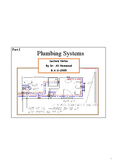Plumbing Systems Plumbing Systems Part I Part I Lecture Notes Lecture Notes