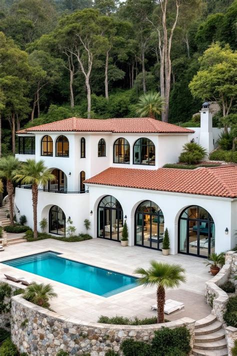 Elegant Villa With Arched Windows And Pool Get Ready To Wander Through