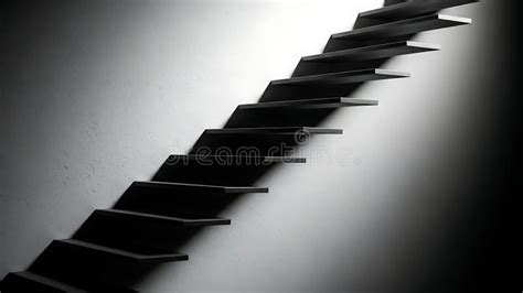 Modern Floating Staircase With Dramatic Shadows Stock Illustration