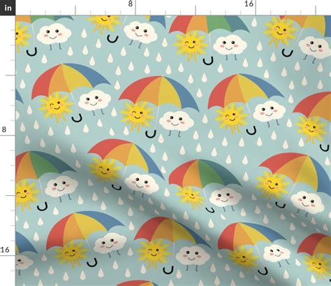 Cute Rainy Day Fabric Spoonflower
