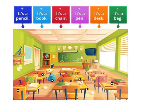 Classroom Objects Labelled Diagram