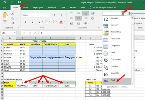 Latihan Soal Excel Hlookup Dan Vlookup Merubah Angka Teks Ke Angka Numerik