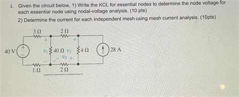 Solved Given The Circuit Below Write The KCL For Chegg