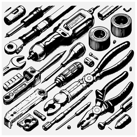 Set Hardware Tools Vector Engraving Stock Illustration Premium Ai Generated Vector