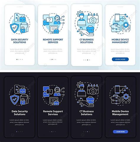 Onboarding Mobile App Screen For Computer Servicing In Night And Day