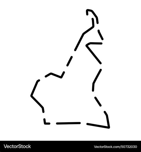 Cameroon Simplified Broken Outline Map Royalty Free Vector