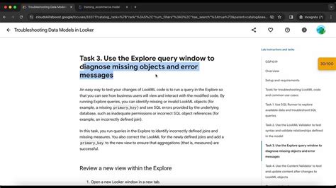 Troubleshooting Data Models In Looker Gsp1019 Youtube