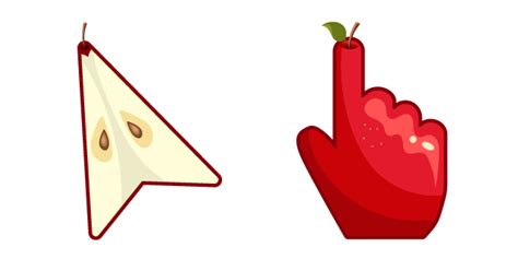 Red Apple And Slice Cursor Custom Cursor