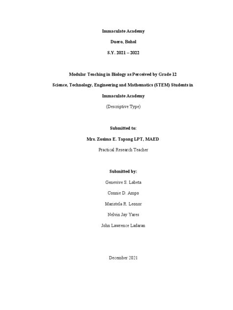 Modular Teaching In Biology Pdf Teaching Method Learning