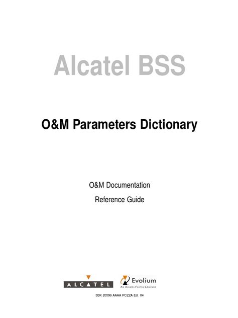 Oandm Parameters Dictionary Pdf General Packet Radio Service Telecommunications Standards