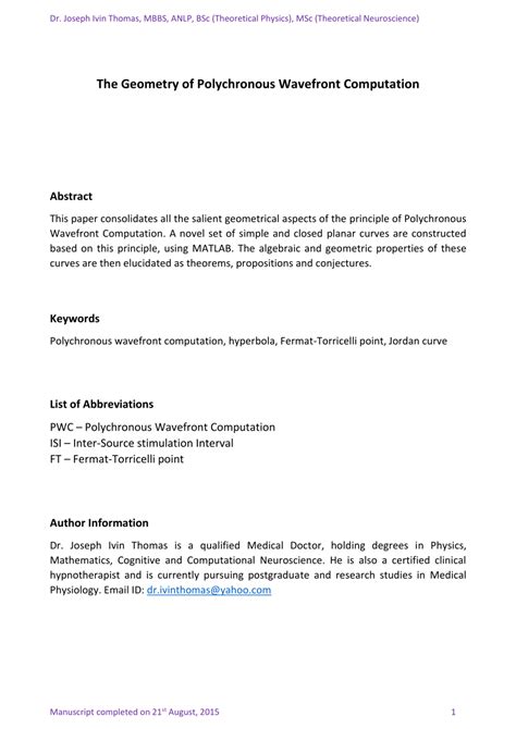 Pdf The Geometry Of Polychronous Wavefront Computation