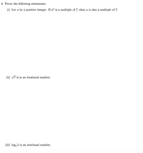 Solved 4 Prove The Following Statements I Let A Be A