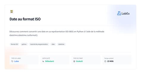 Date Au Format Iso Labex