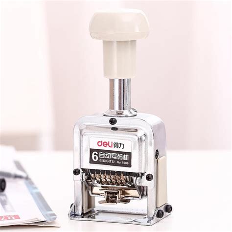 Deli 7506 Autometic Steel Numbering Machine 6 Digit Bd