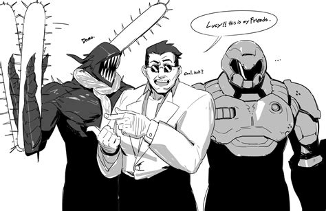 Hong Doo Chainsaw Devil Doomguy Helltaker Character Chainsaw Man Doom 2016 Doom