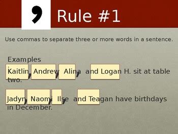 Comma Rules Powerpoint By Teaching Gracefully Teachers Pay Teachers