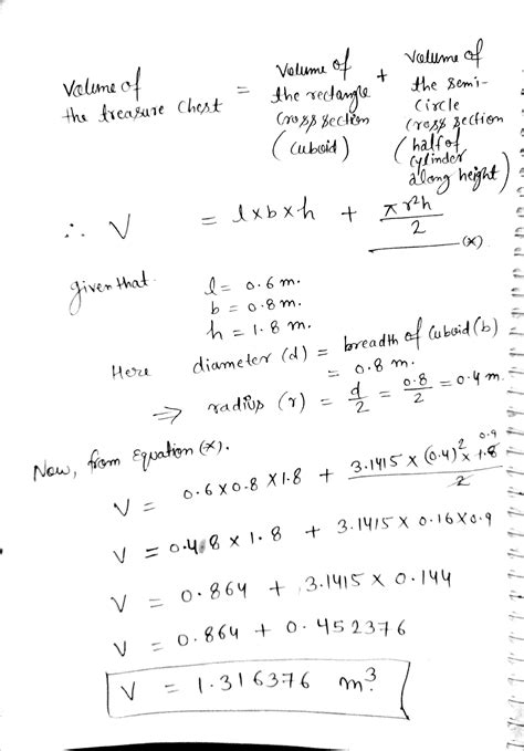 [solved] The Treasure Chest Below Is A Prism With A Cross Section Formed Of A Rectangle And A
