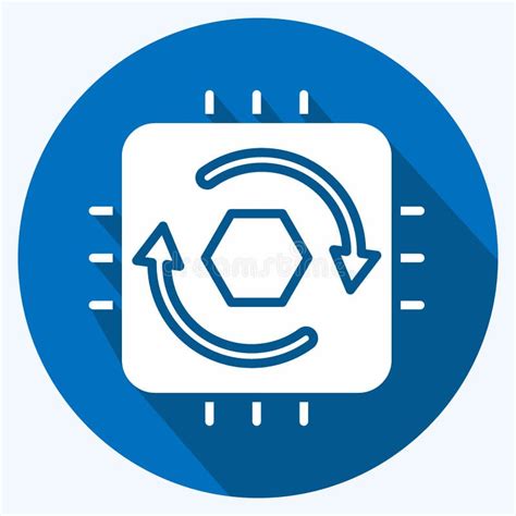 Icon Temporal Cycle Consistency Related To Machine Learning Symbol Long Shadow Style Simple