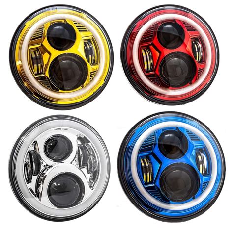 7 Colored Wide Array Led Headlight With Full Led Halo Ring Drl