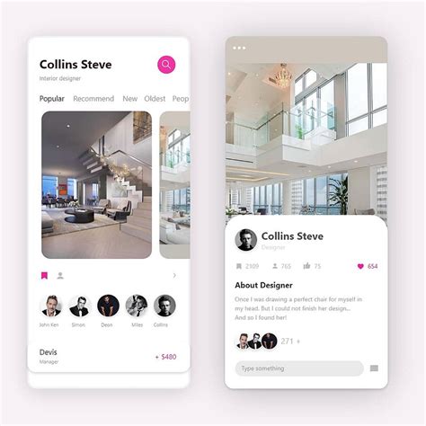 Interior Designer Hiring App Ui By Defiprince On Dribbble