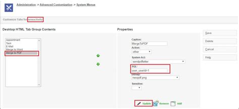 Hide Merge To Pdf Option From New Menu In Sage Crm Sage Crm Tips Tricks And Components