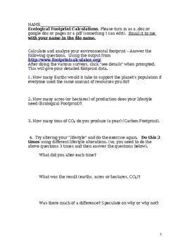 Calculate Ecological Footprint Using A Web Based Calculator By Stephen