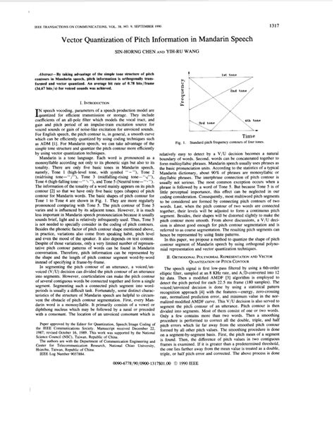 pdf vector quantization of pitch information in mandarin speech