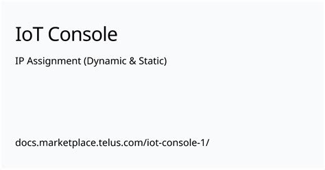 Ip Assignment Dynamic And Static Iot Connectivity