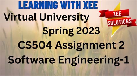 Cs504 Assignment 2 Spring 2023 Virtual University Of Pakistan Youtube