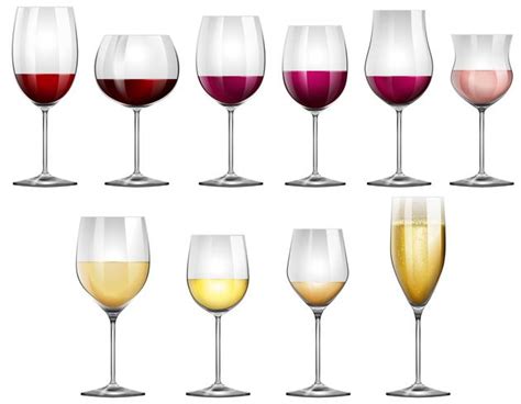 Wine Glasses Filled With Red And White Wine 294089 Vector Art At Vecteezy
