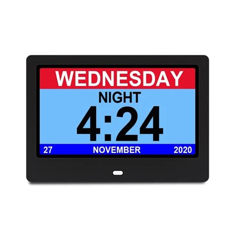 Цифровая фоторамка черная 7 дюймов электронные часы календарь будильник воспроизведение