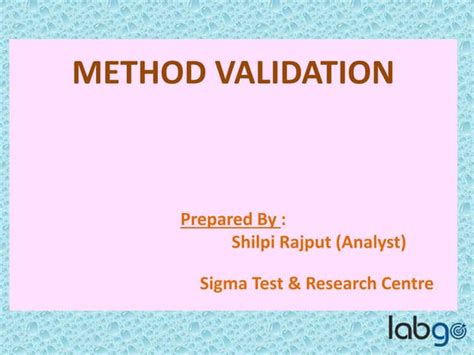 Method Validation Repeatability Ppt Free Download