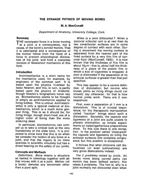 Strange Physics Of Moving Bones Pdf Rotation Around A Fixed Axis