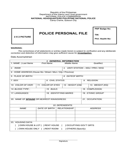 Edit Document PNP Personal File Form With Us Fastly Easyly And Securely