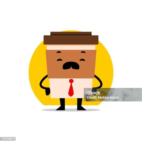 커피잔 마스코트 행복한 아버지 커피 컵 마스코트 벡터 일러스트레이션 0명에 대한 스톡 벡터 아트 및 기타 이미지 0명 감정