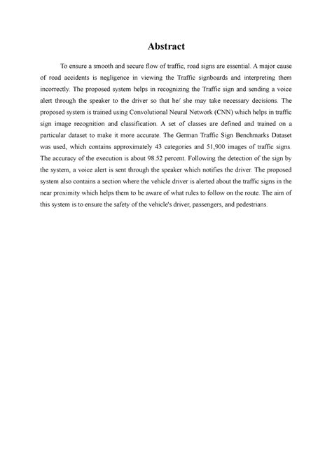 Phase 1 Traffic Signal Detection Abstract To Ensure A Smooth And